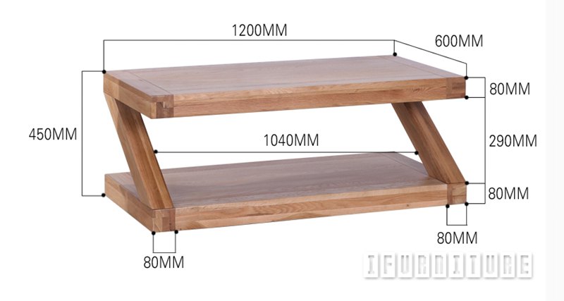ZEST Z Shape Coffee Table *Solid Oak
