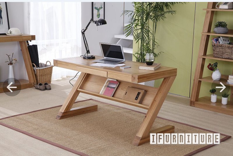 ZEST Z Shape Writing Desk *Solid Oak