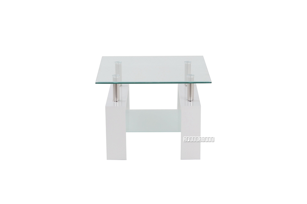 HORIZON Glass Side Table (White)