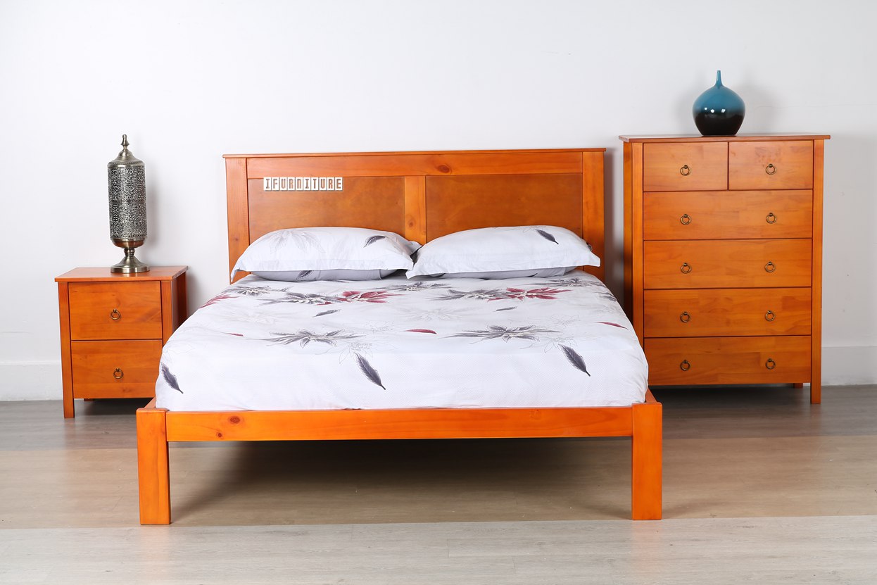 METRO Beds in Single /Double /Queen Size *Warmhoney, Solid Pine