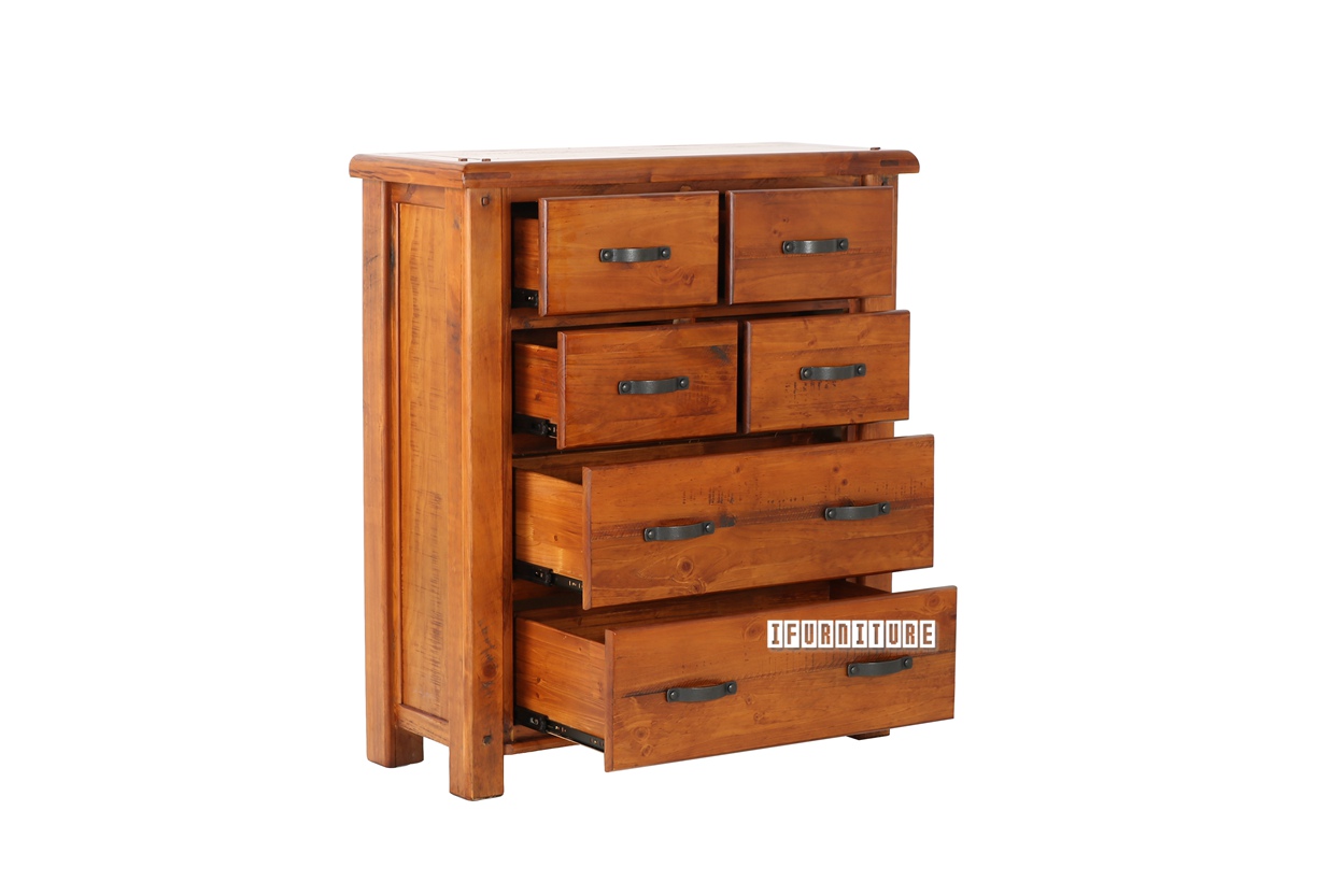 FOUNDATION 6-Drawer Tallboy (Rustic Pine)