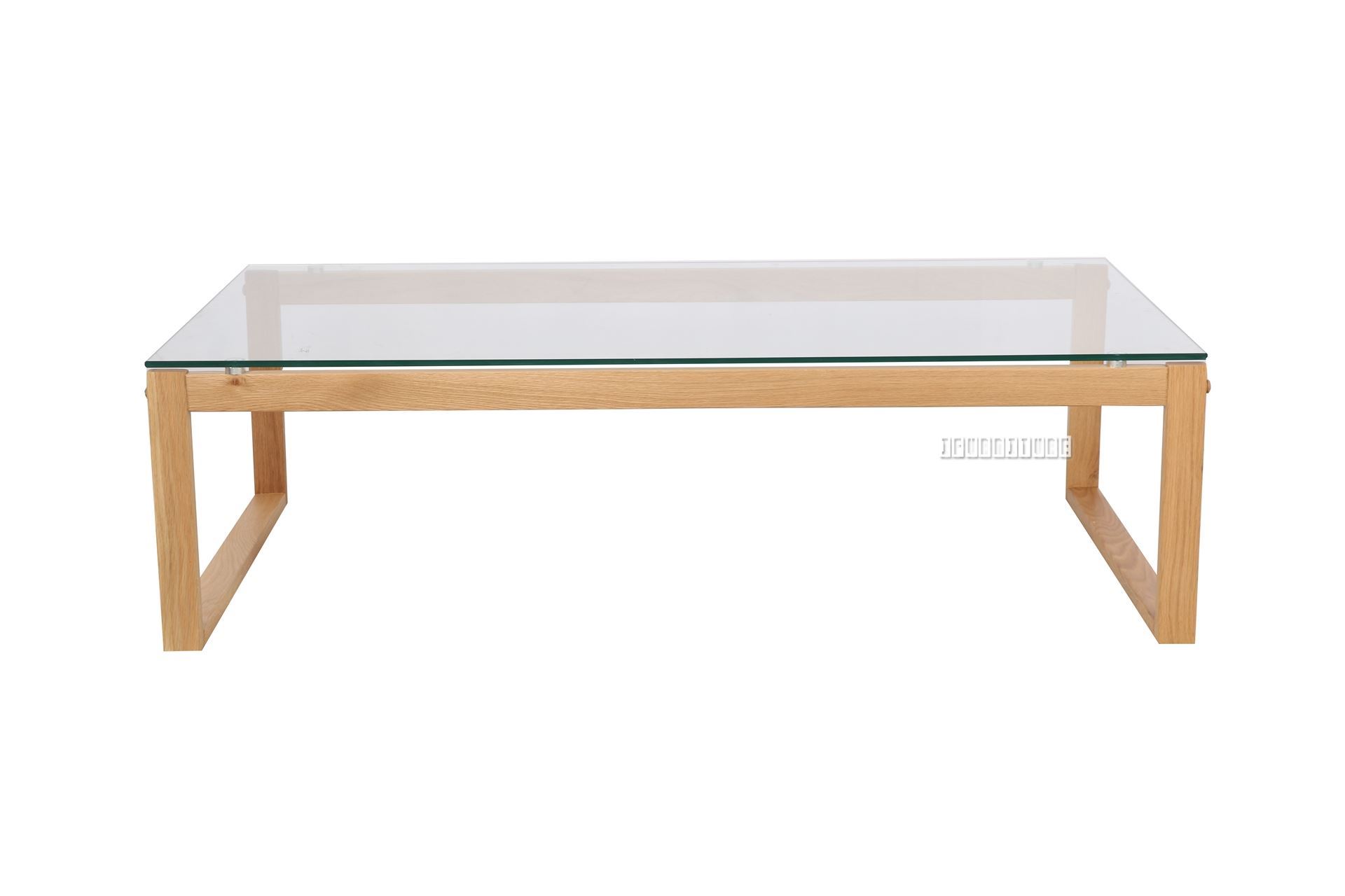 Paris Rectangular Glass Coffee Table *Solid Oak Legs