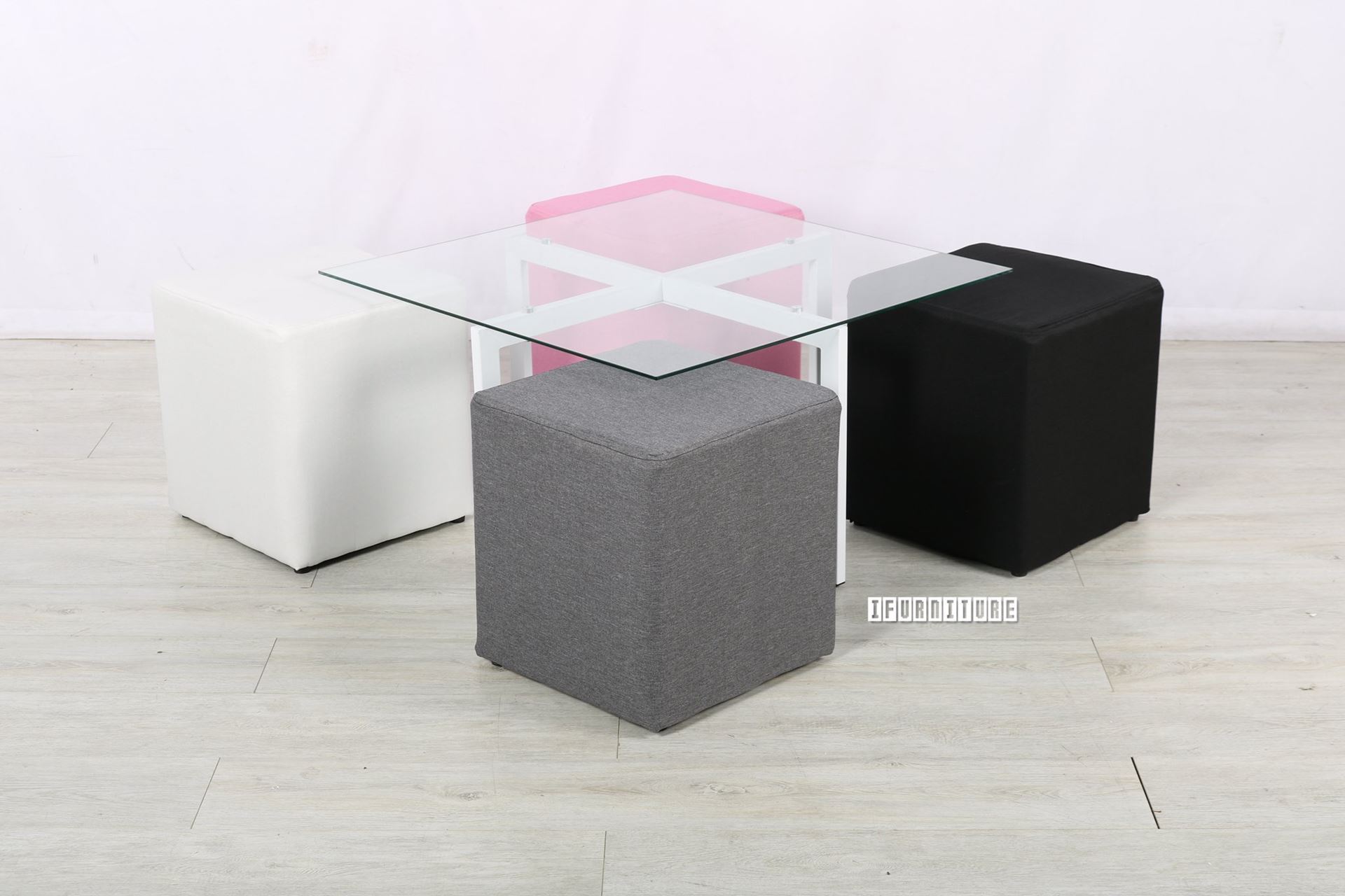 Cube Coffee Table with 4 Stools
