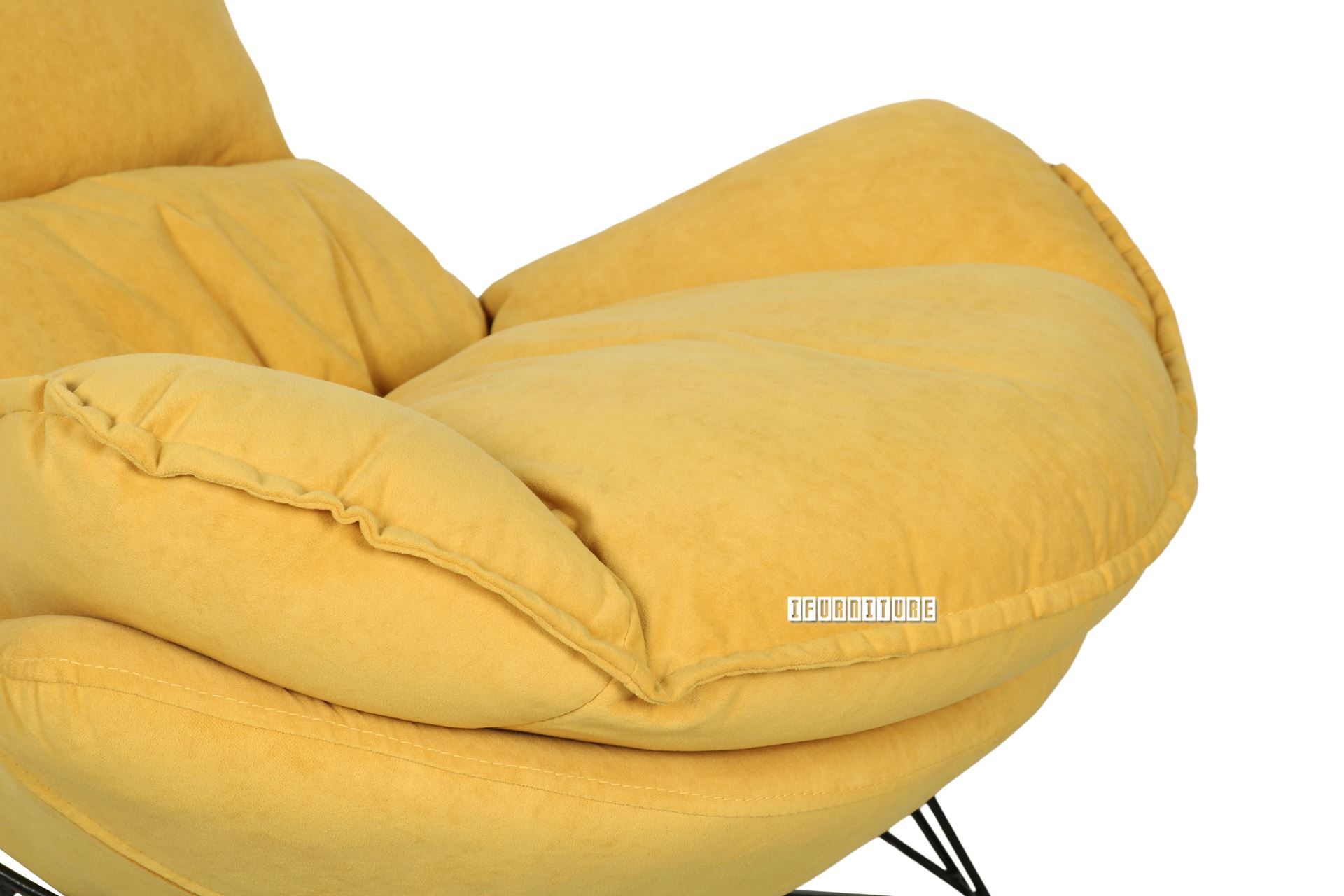 LOBSTER Fabric Rocking Chair With Footstool *Yellow