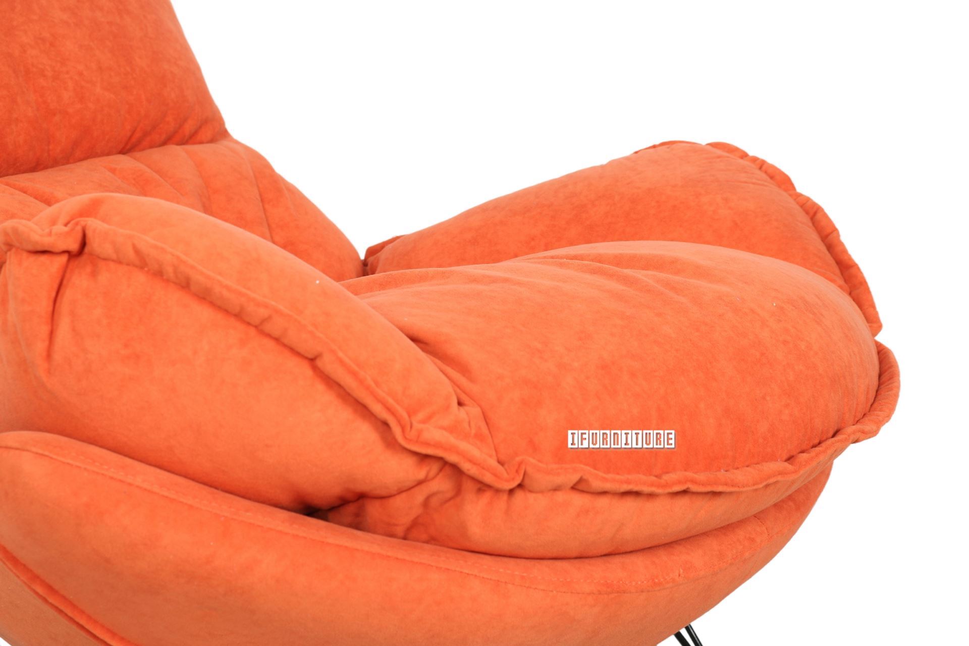 LOBSTER Fabric Rocking Chair With Footstool *Salamander Orange