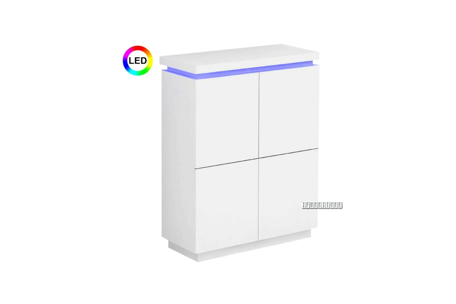 BLANC 96 Buffet with LED Lights (High Gloss White)