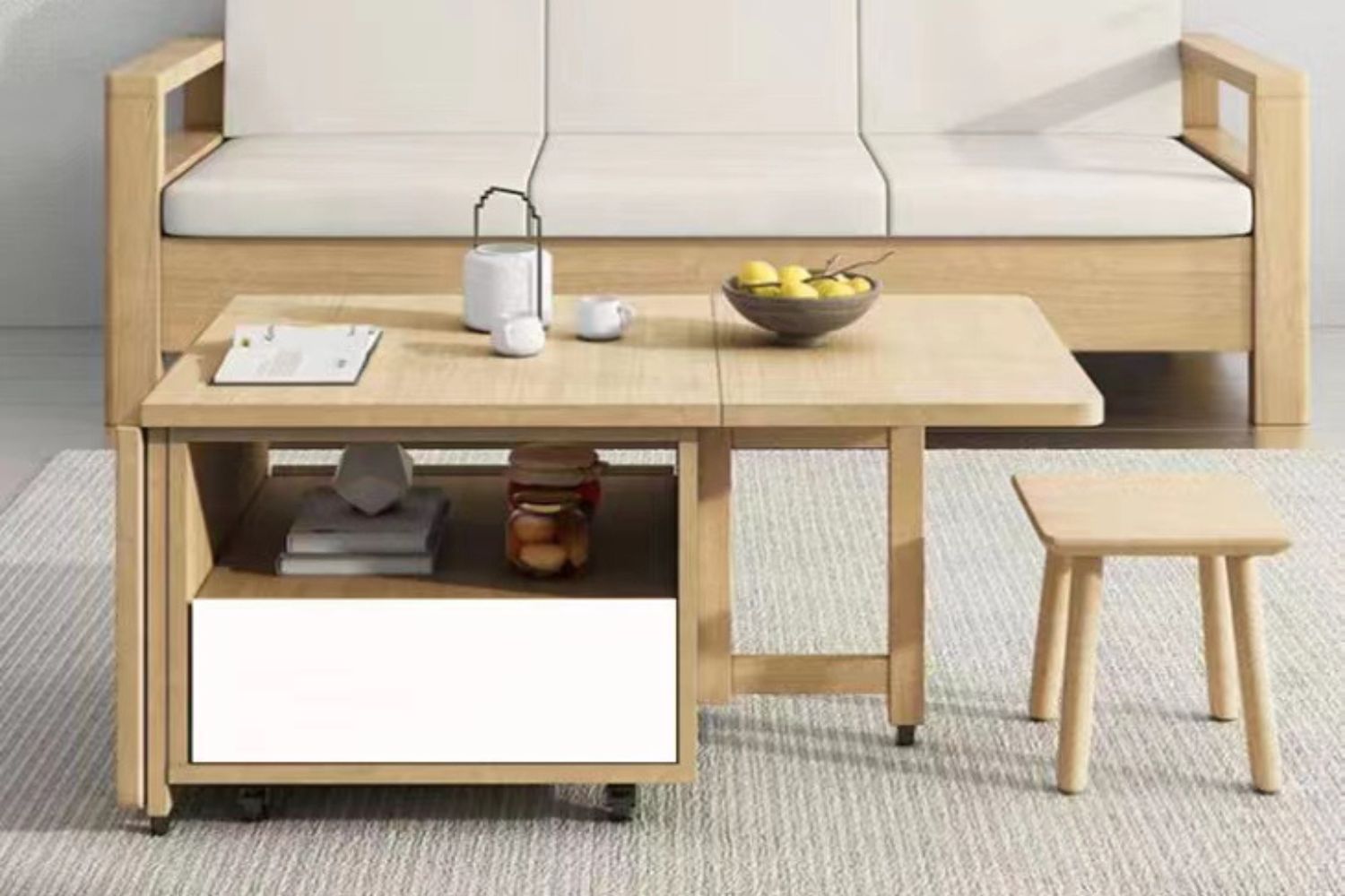 CELIA 30 Coffee Table Stool (Light Oak Colour)