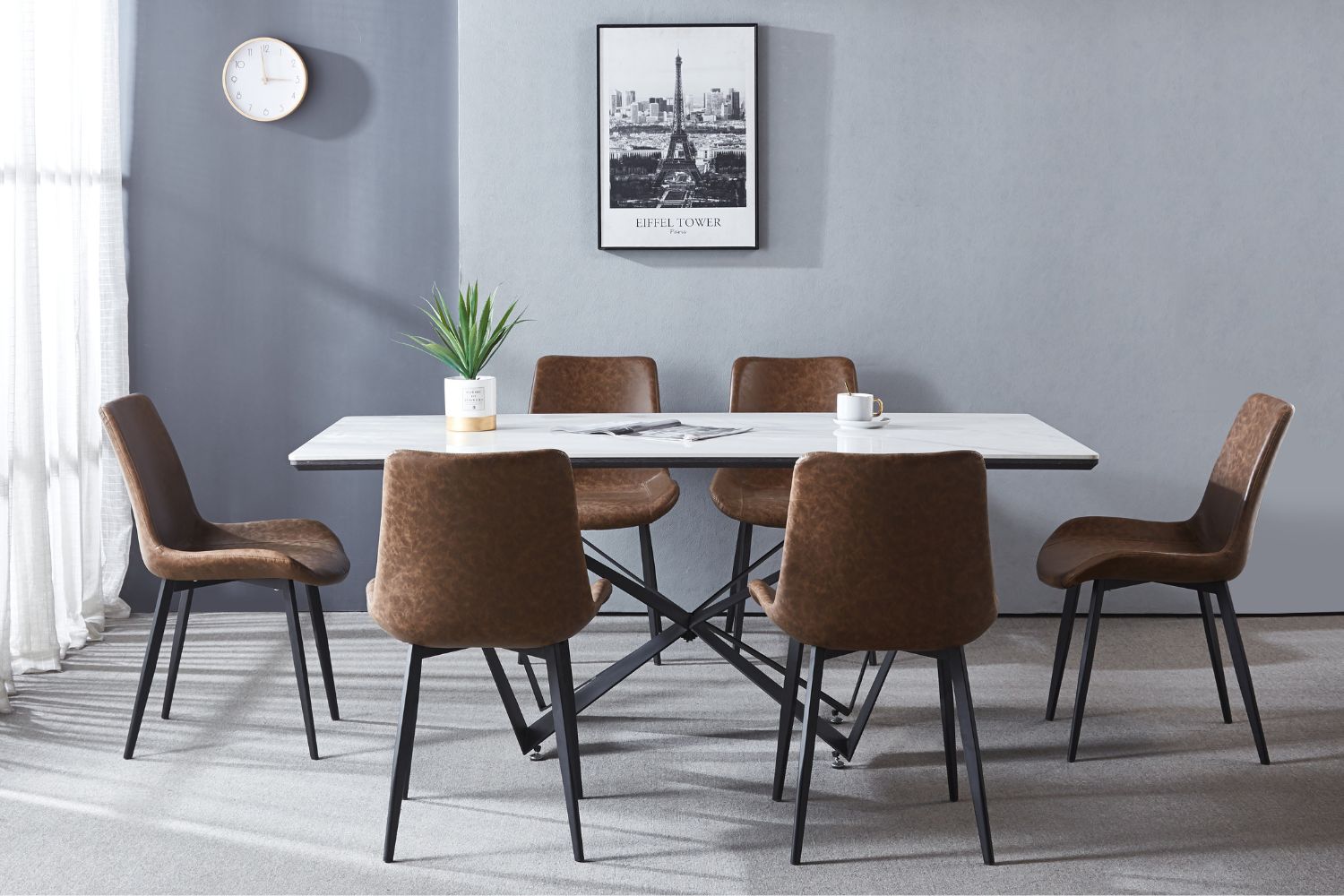 EVAN 180 Sintered Stone Dining Table (White)