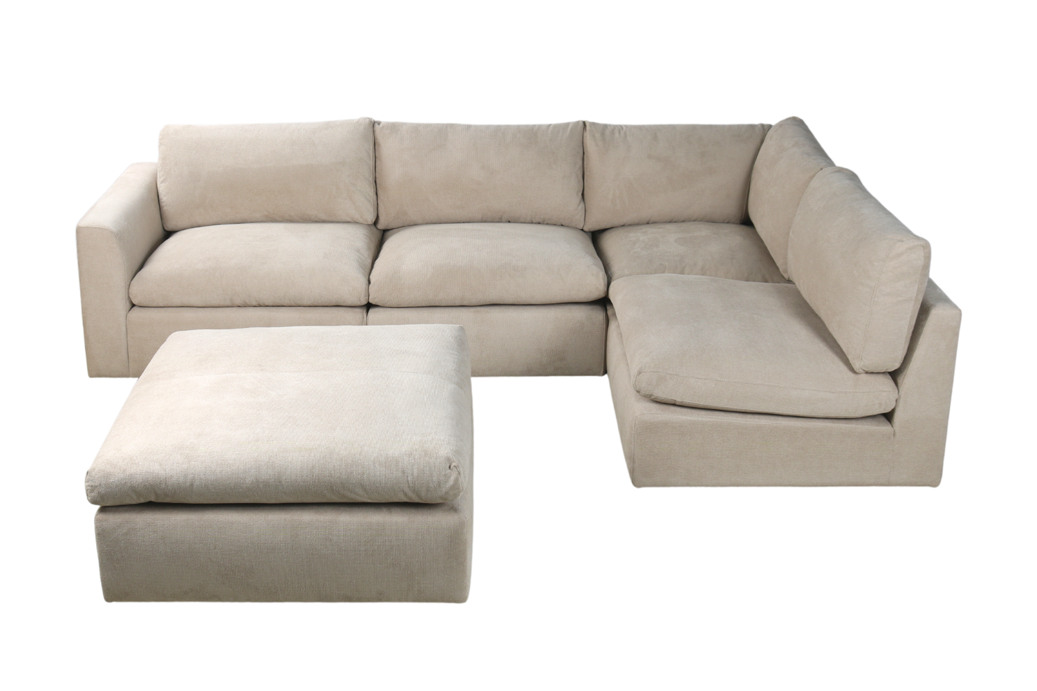 SKYLAR Feather-Filled Sectional Modular Fabric Sofa (Sandstone)