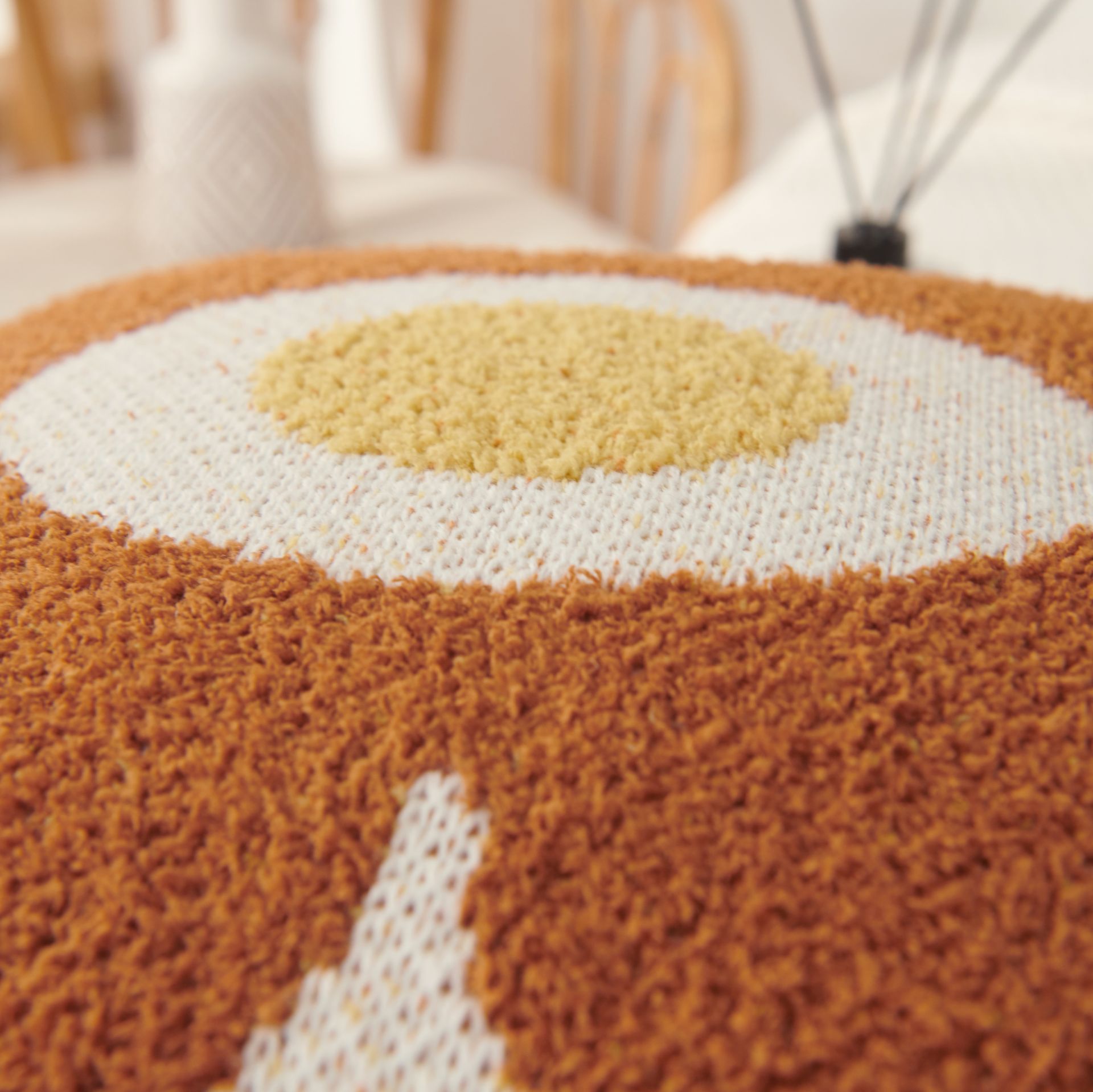 DAISY Floral Style Square Jacquard Cushion with Inner (45cmx45cm ...