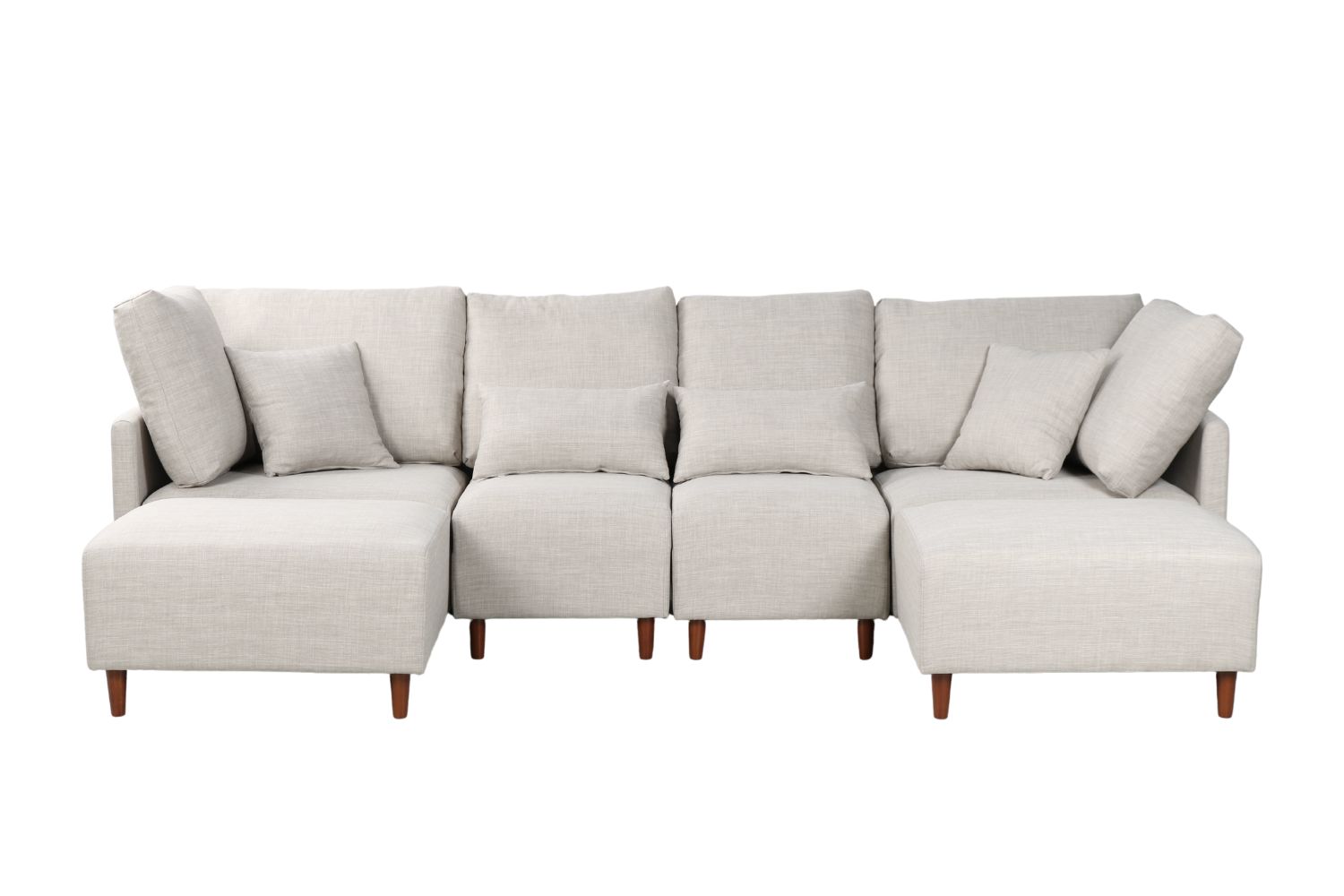 BRAYLAND Sectional Modular Fabric Sofa (Light Grey)