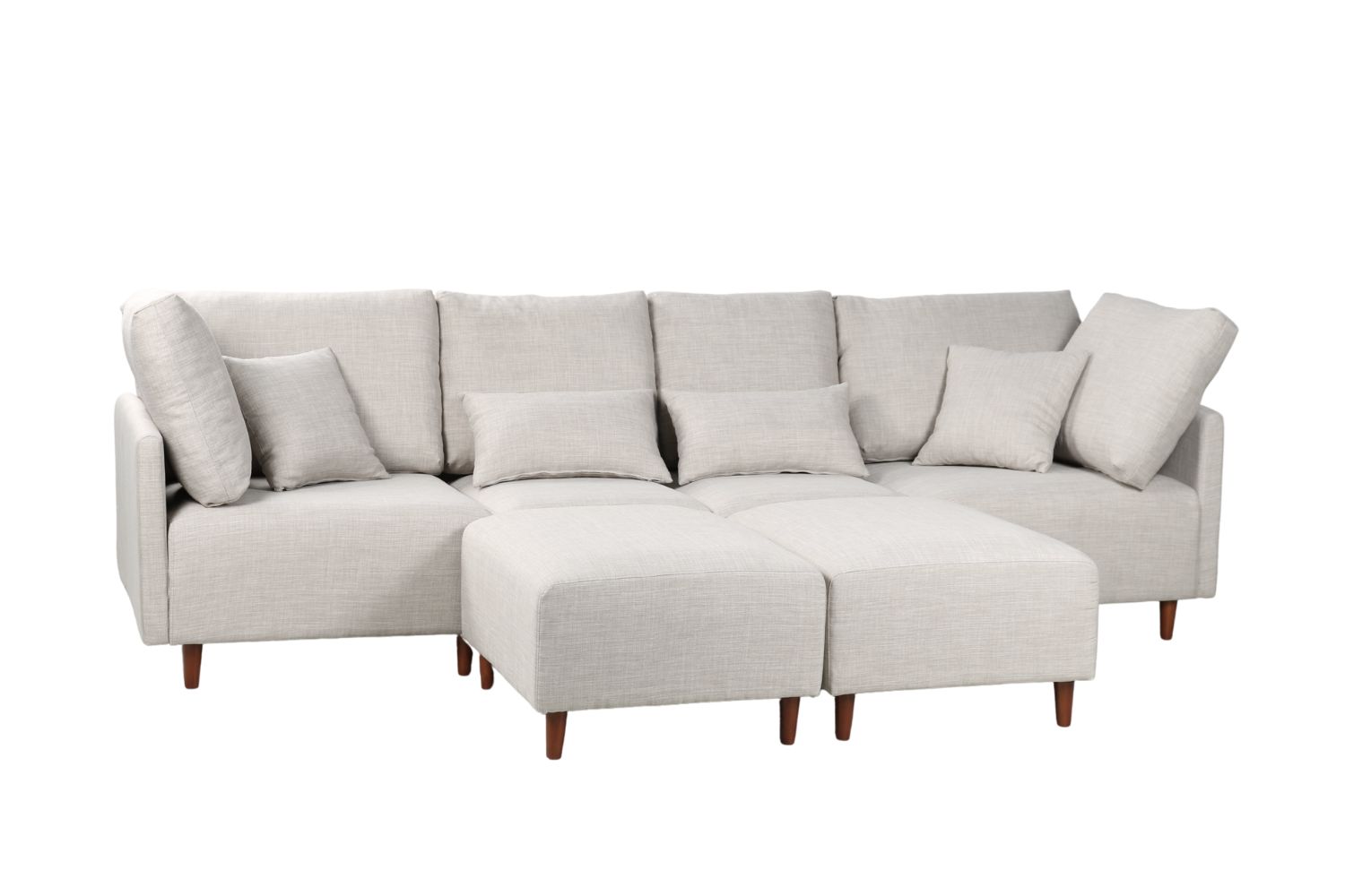 BRAYLAND Sectional Modular Fabric Sofa (Light Grey)