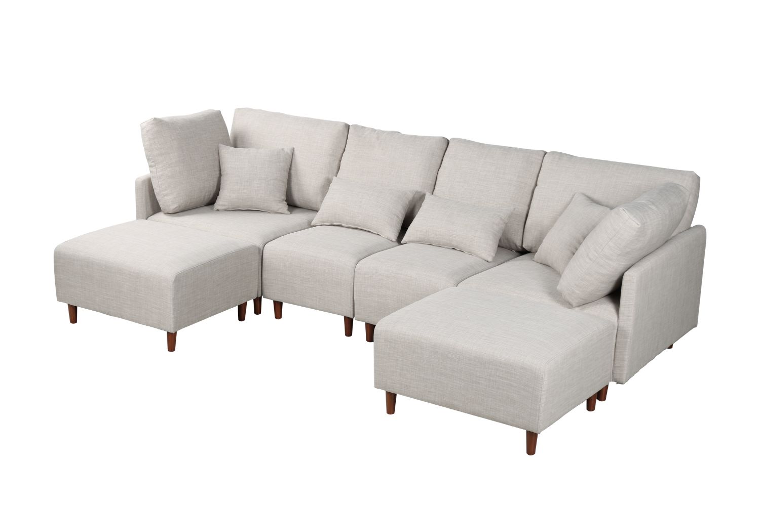 BRAYLAND Sectional Modular Fabric Sofa (Light Grey)
