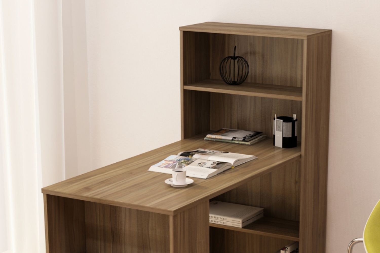 FRESNO Desk with Double Side Bookcases