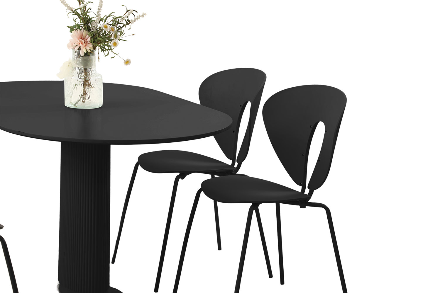 SLEEKLINE 5PC Dining Set (Black)