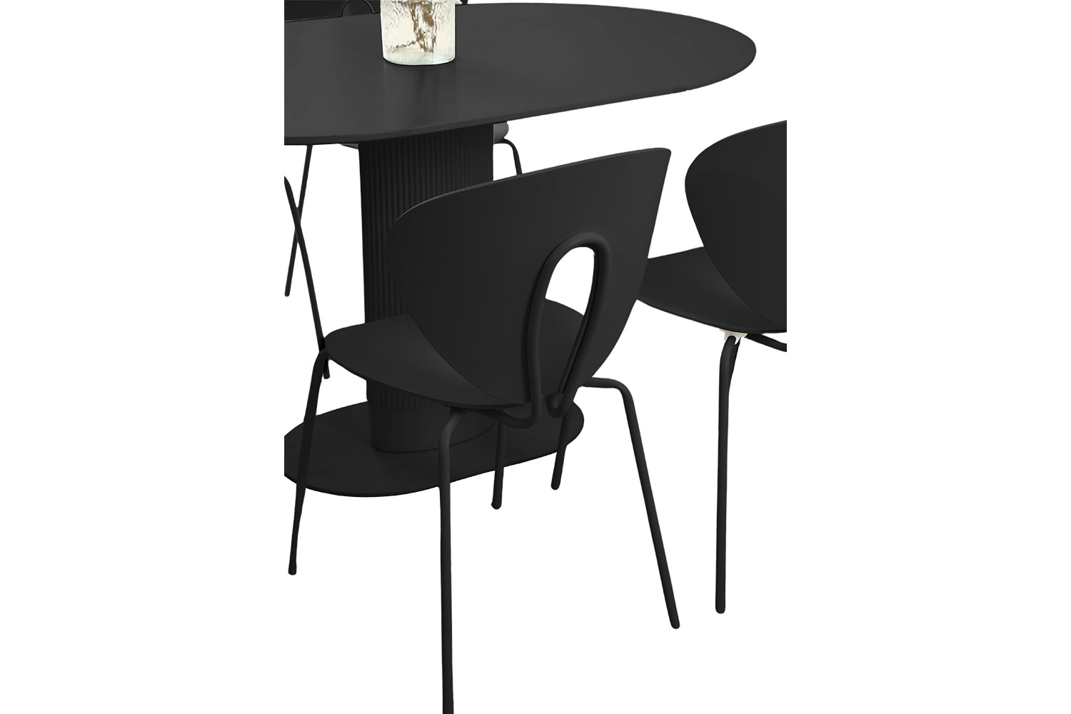 SLEEKLINE 5PC Dining Set (Black)