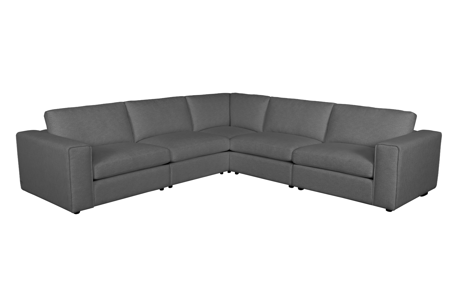 HOKIO Feather Filled Modular Corner Sofa (Grey) - Ottoman Only