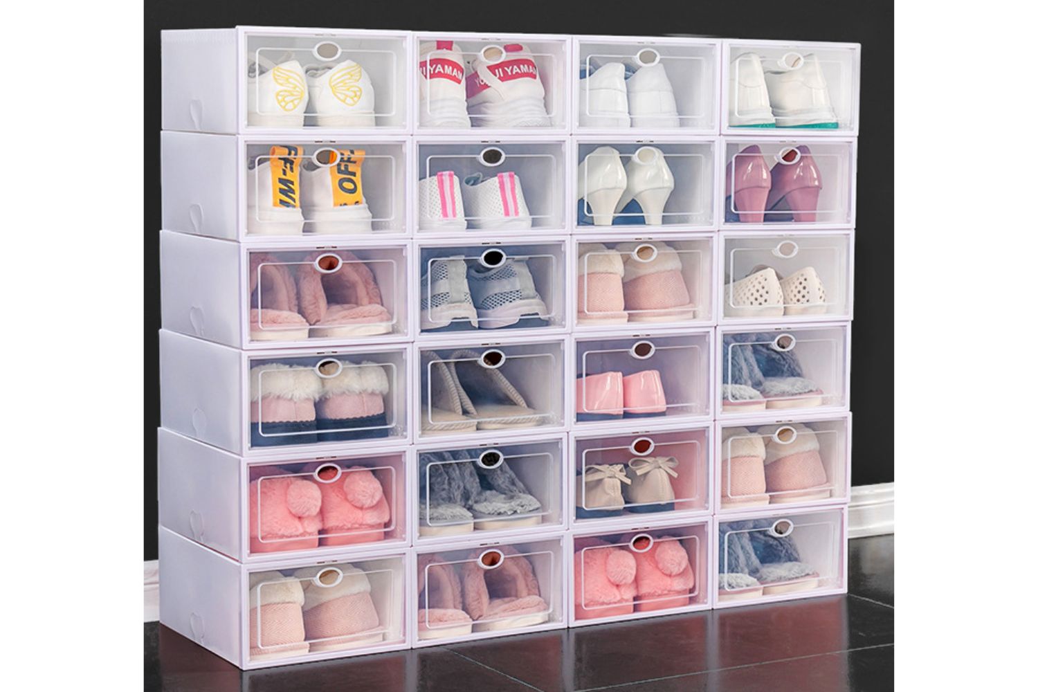 6 VEDA Stackable Shoe Storage in One Box