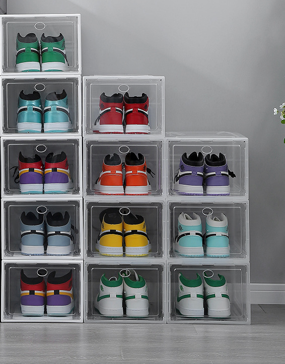 MONOLA Hard Shell Large Size Stackable Shoe Storage Box - 3 Storage Box ...