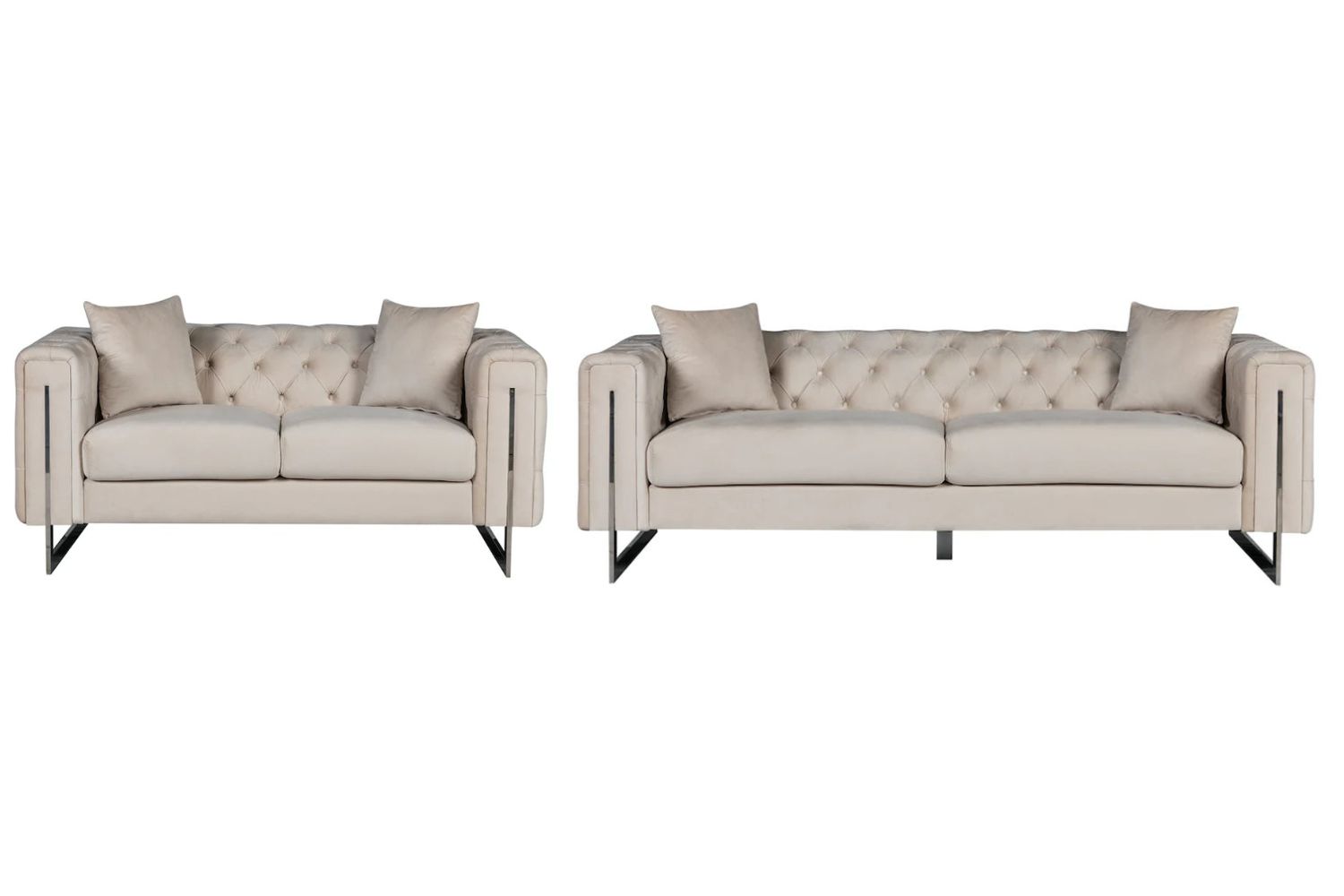ASTRA Velvet Sofa Range (Cream) - 3 Seater