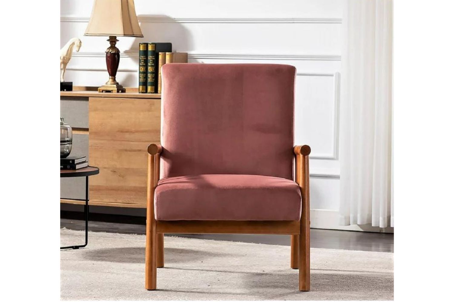 BARNHOUSE Velvet Armchair (Rose)