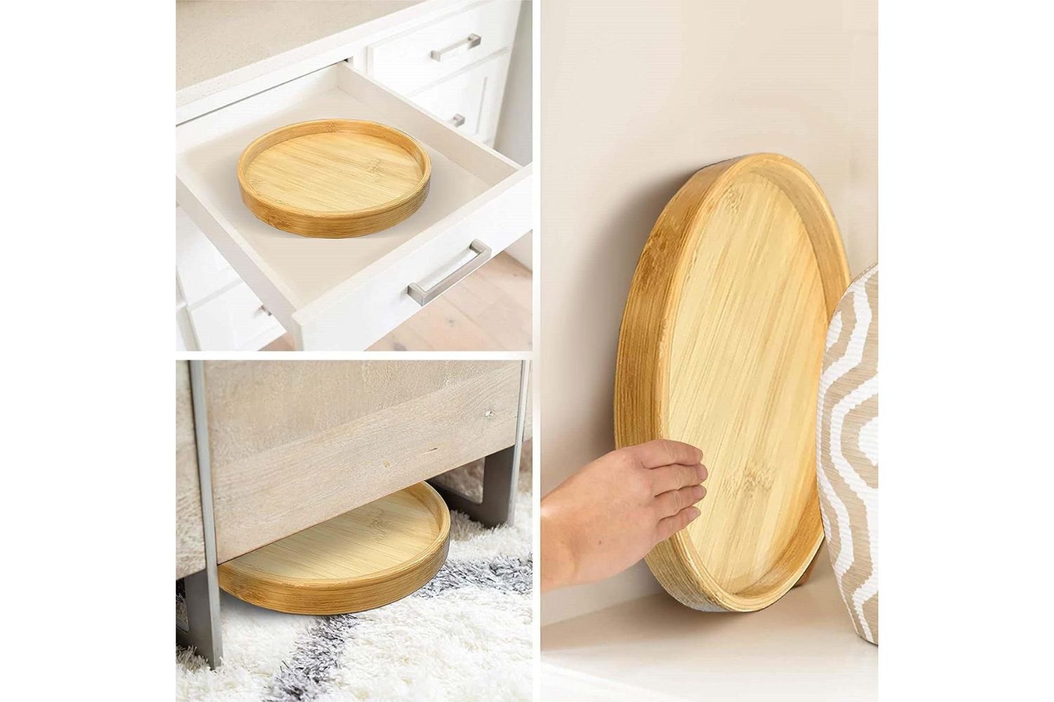 BAMBOO Round Sofa Armrest Tray