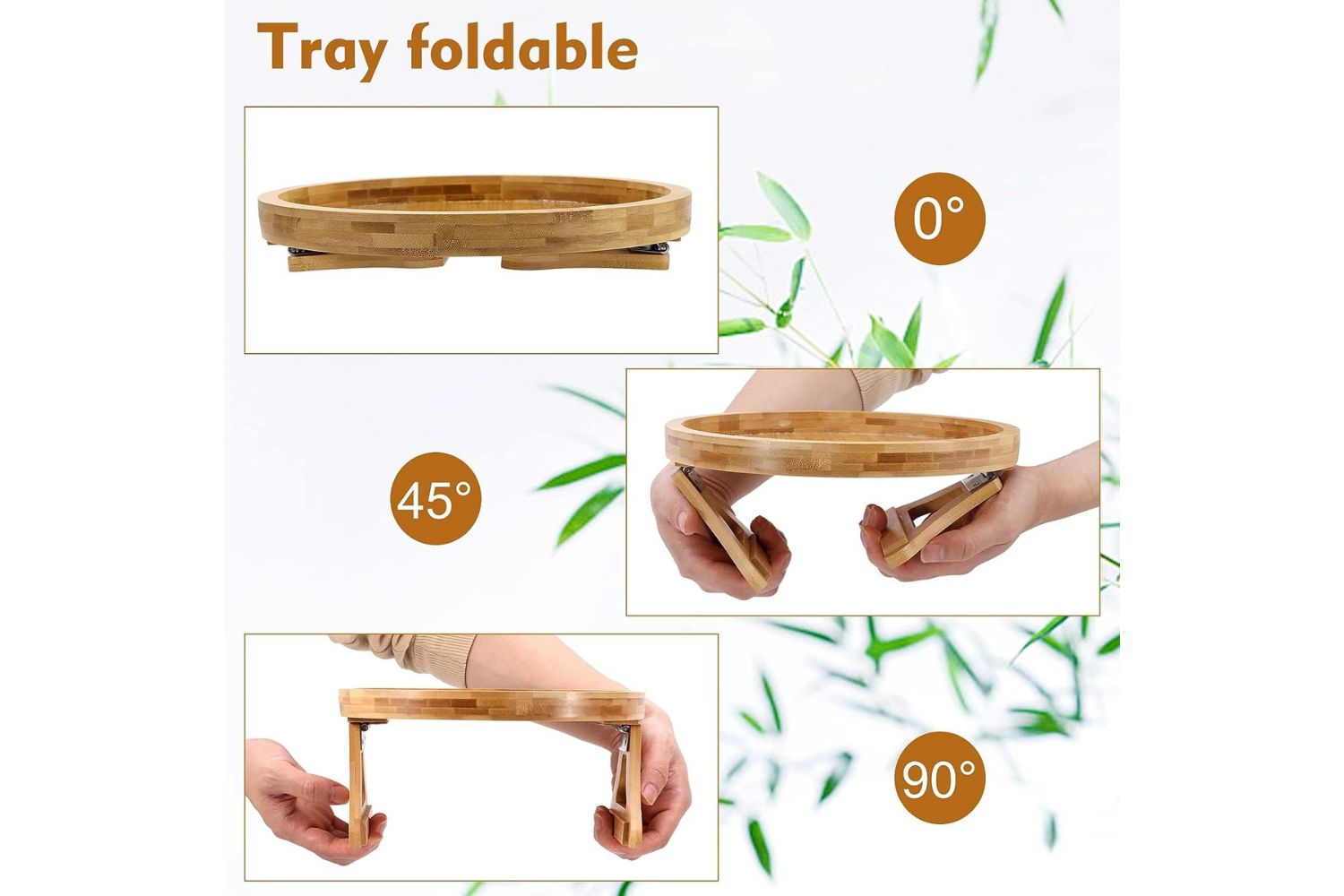 BAMBOO Round Sofa Armrest Tray