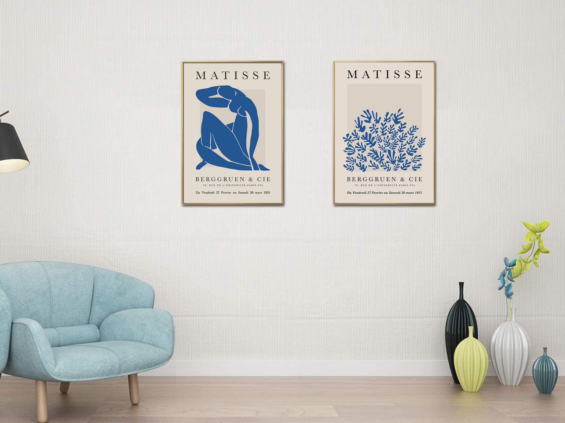 WOMAN IN BLUE By Henri Matisse - Wood Colour Framed Canvas Print Wall ...