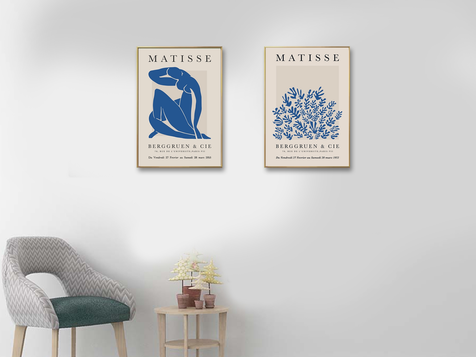 WOMAN IN BLUE By Henri Matisse - Wood Colour Framed Canvas Print Wall ...