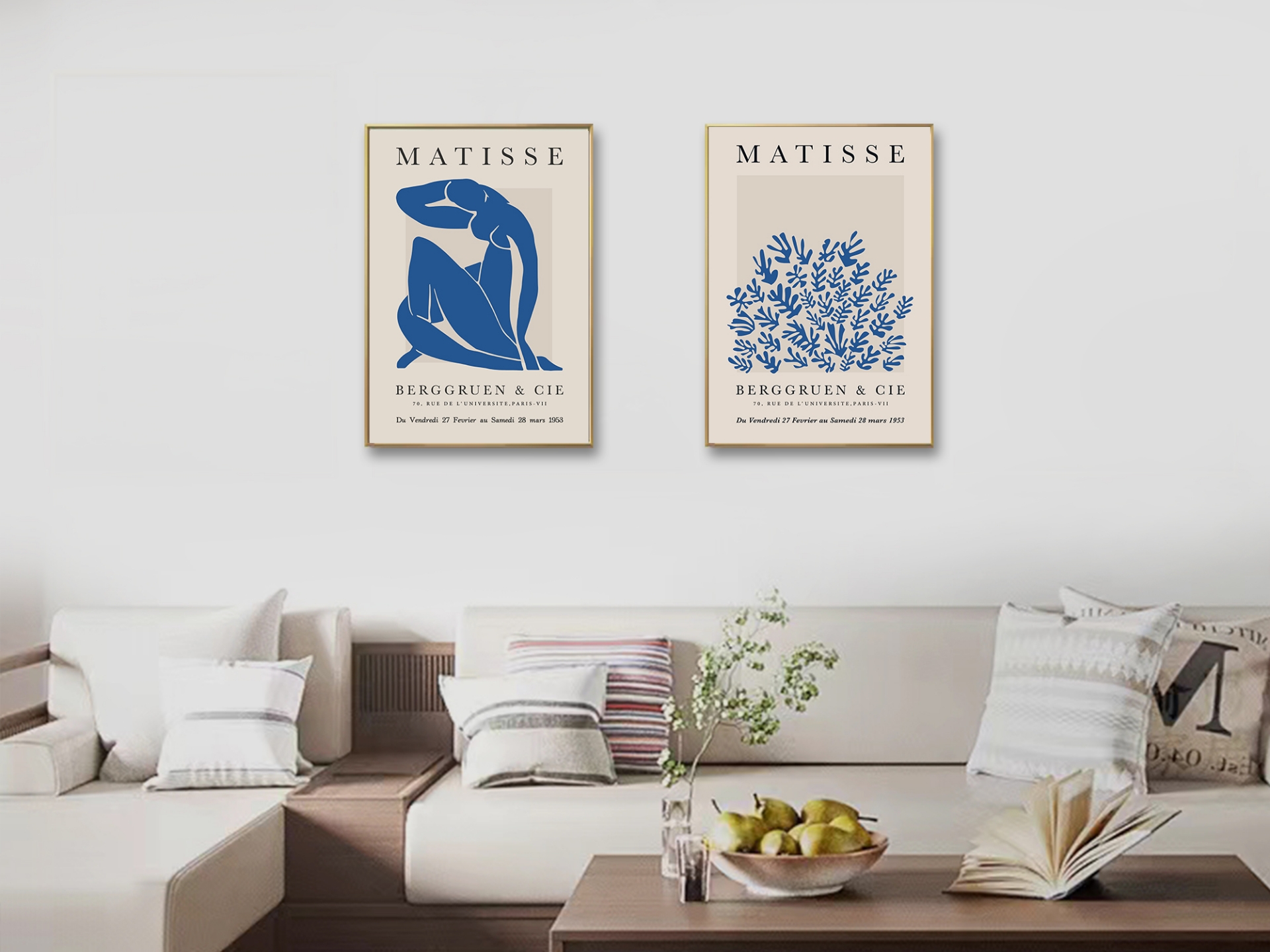 WOMAN IN BLUE By Henri Matisse - Wood Colour Framed Canvas Print Wall ...