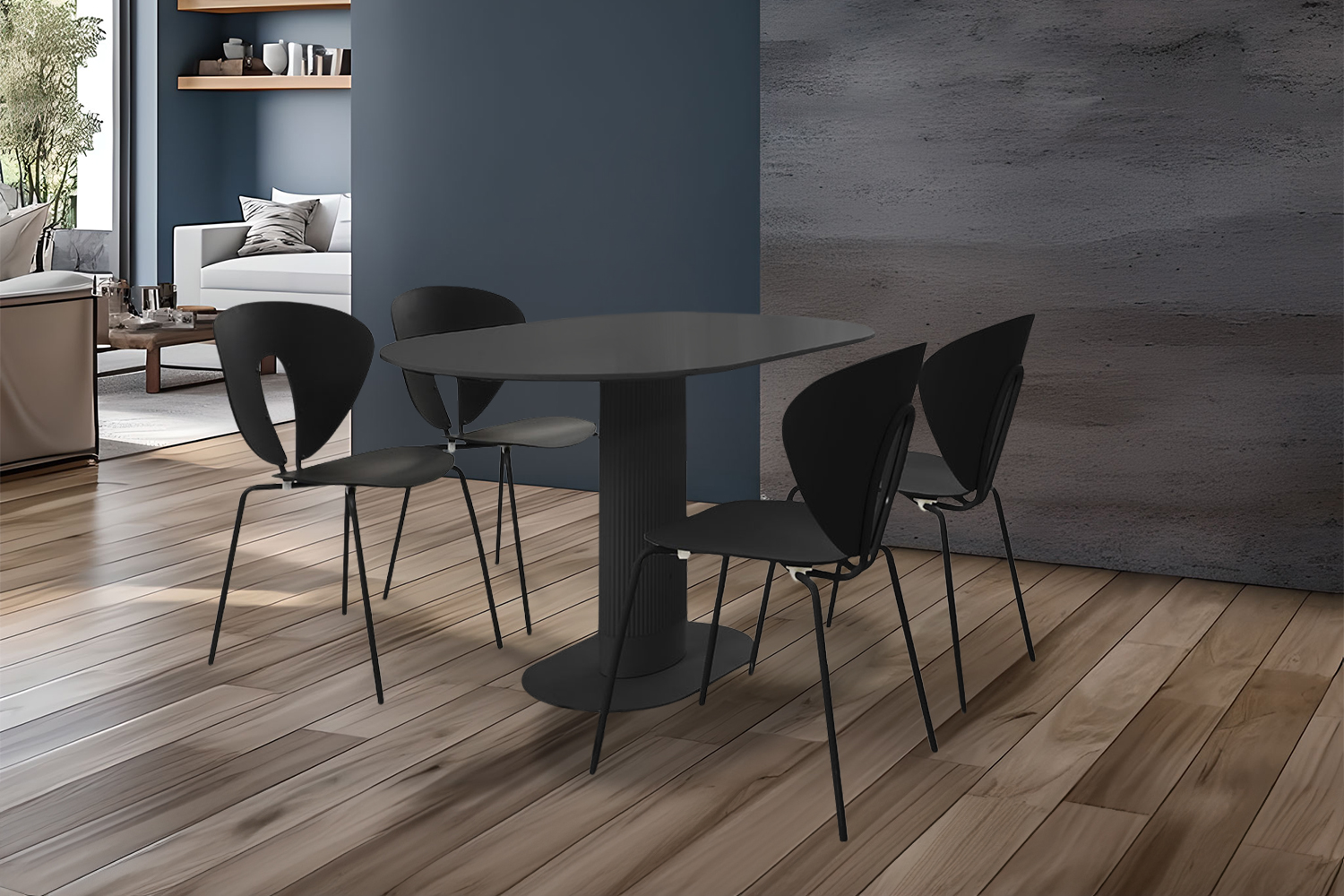 SLEEKLINE 5PC Dining Set (Black)