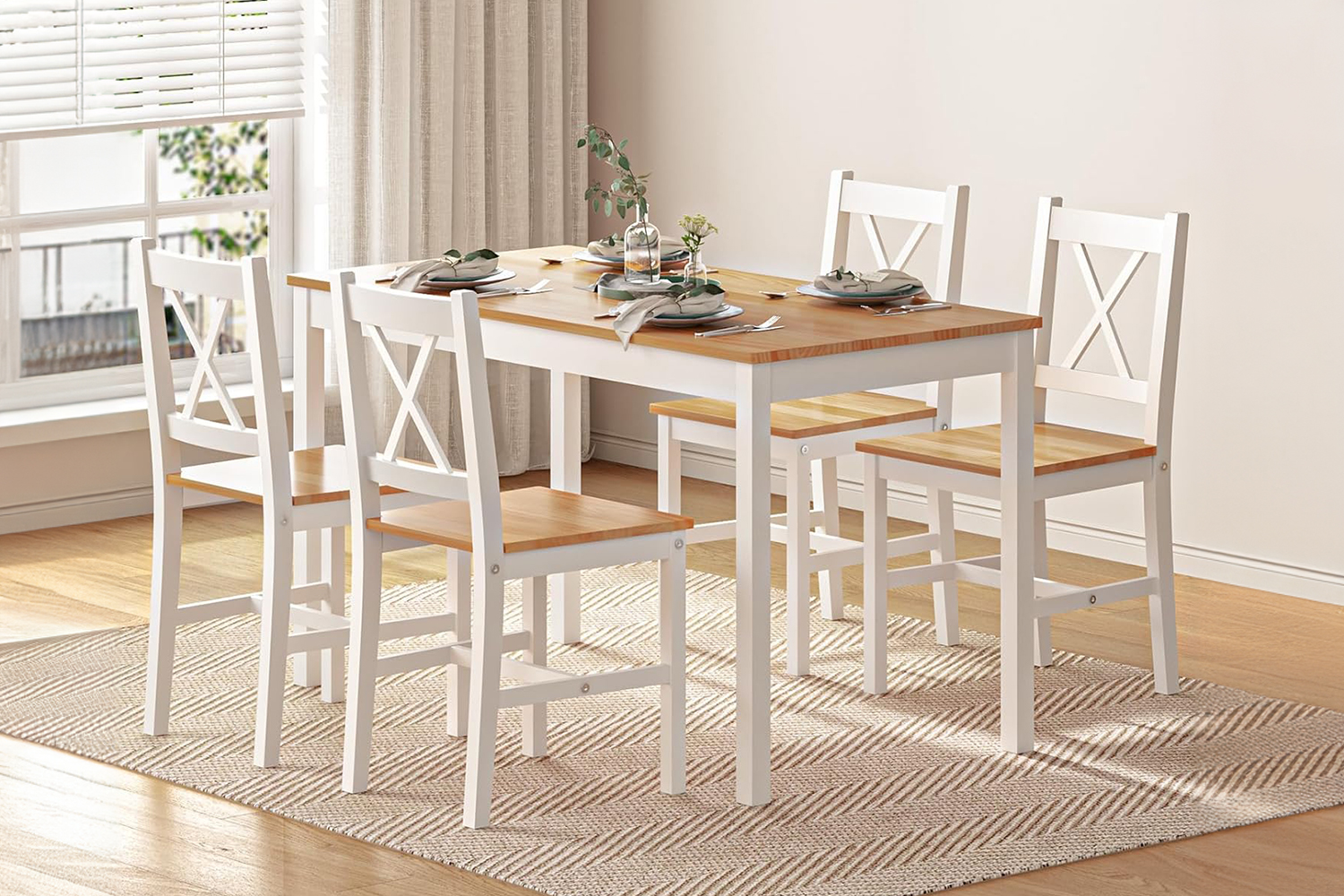 JASTINA Pinewood 5PC Dining Set