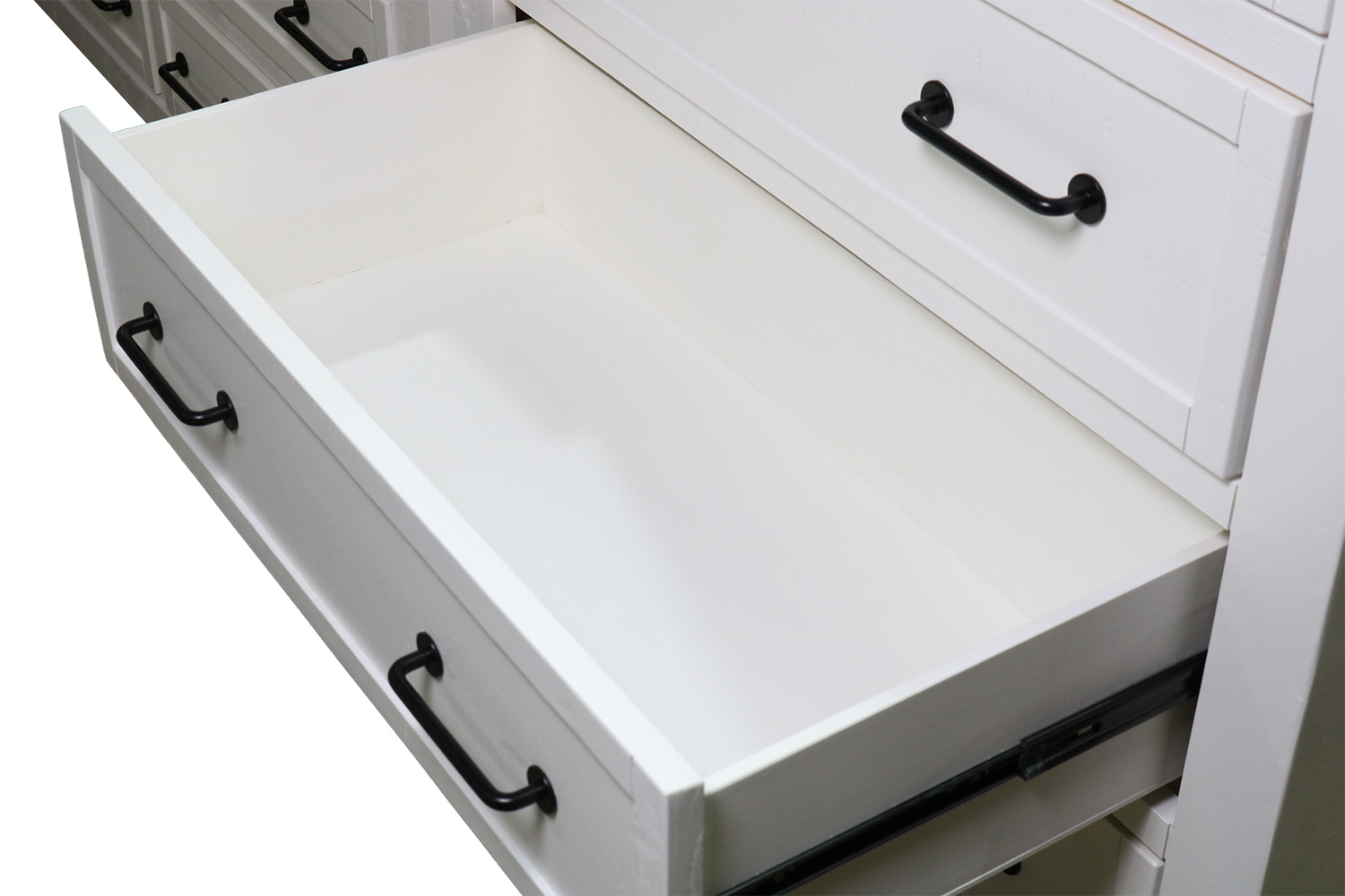 PURELAND Solid Pine Wood Dressing Table with Storage Mirror (White)