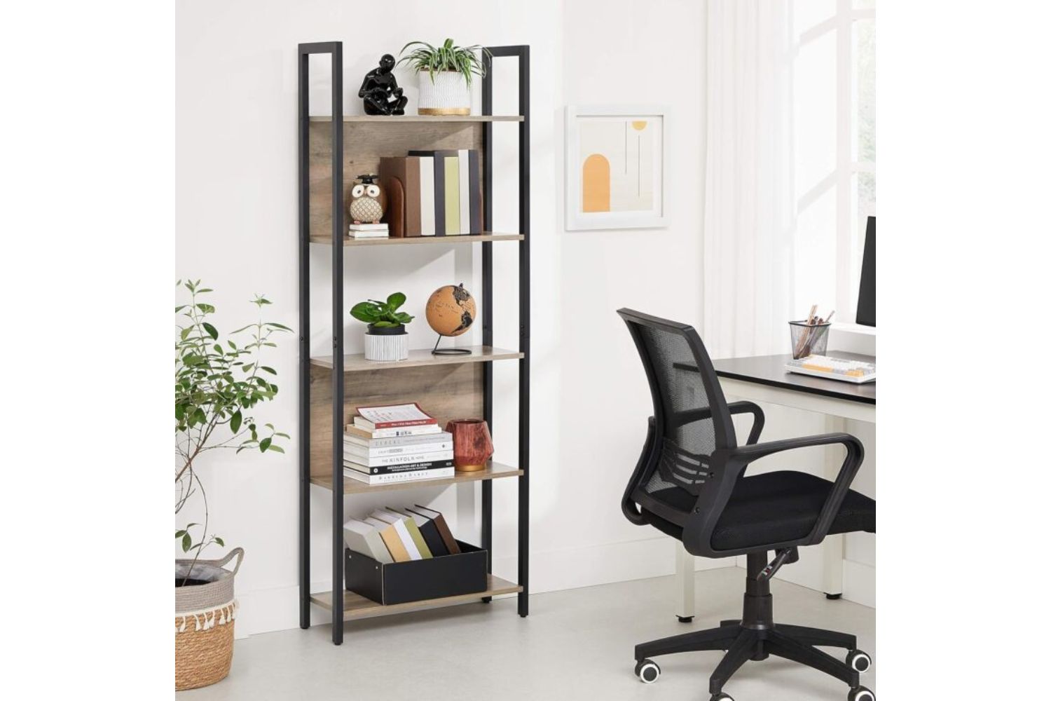 EUAN 165cmx59cm 5-Tier Display Shelf/Bookcase