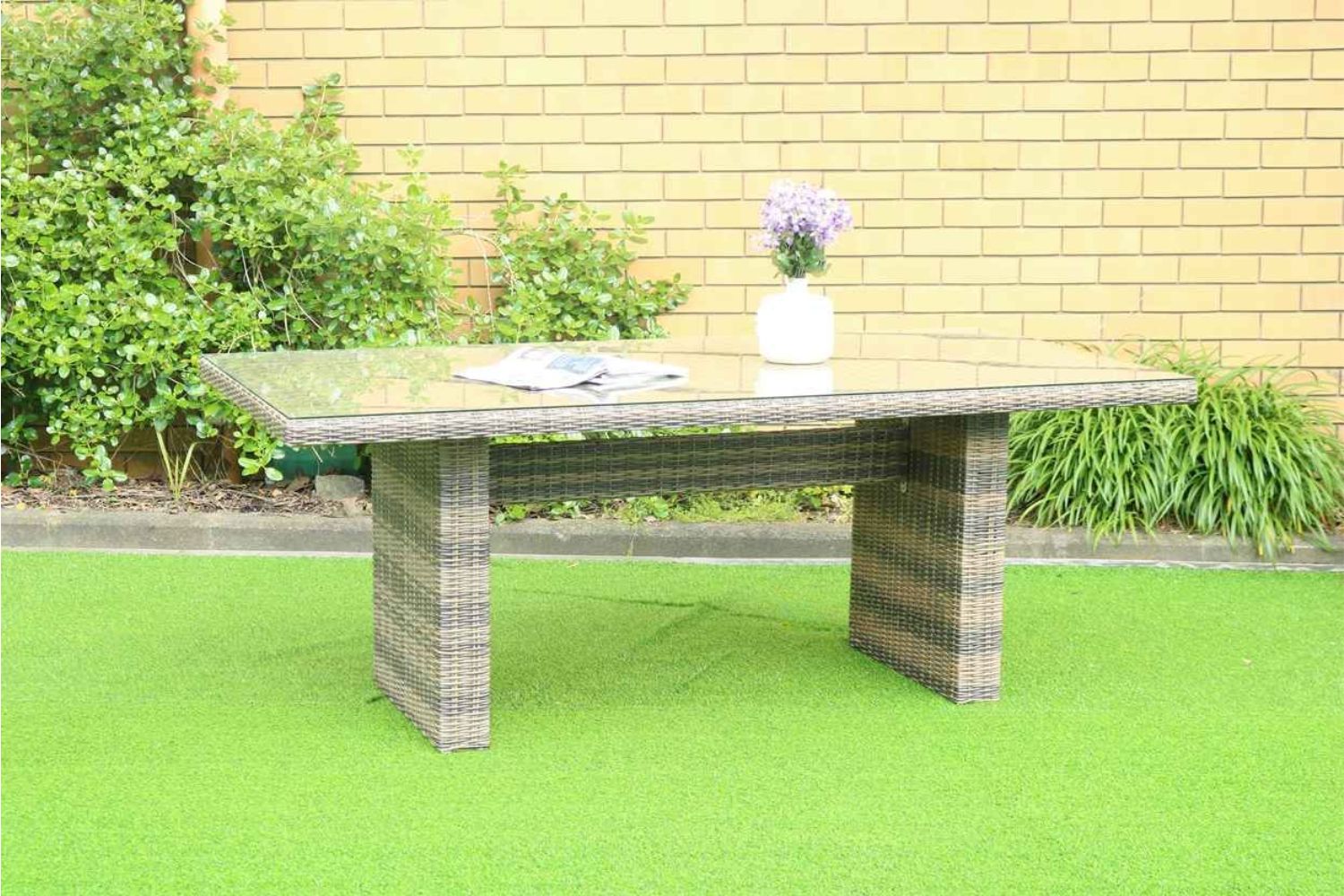 KAPSTADT 7PC Half-Round Wicker Dining Set (ALUMINIUM FRAME)