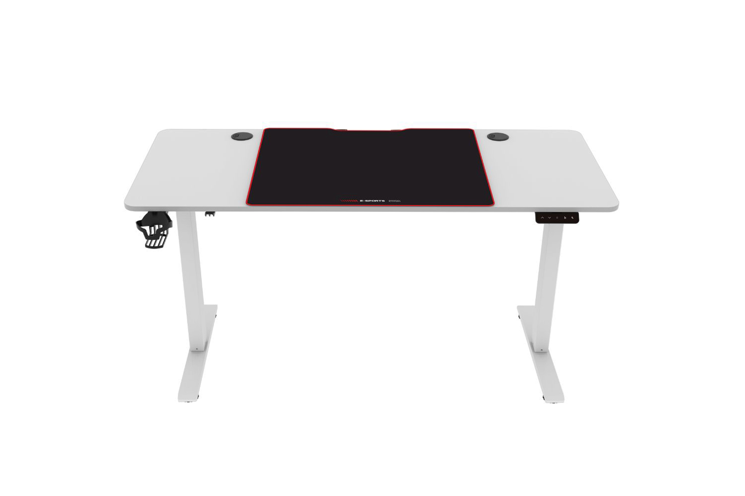MATRIX 140 Height Adjustable Desk with Jumbo Mouse Pad (White)