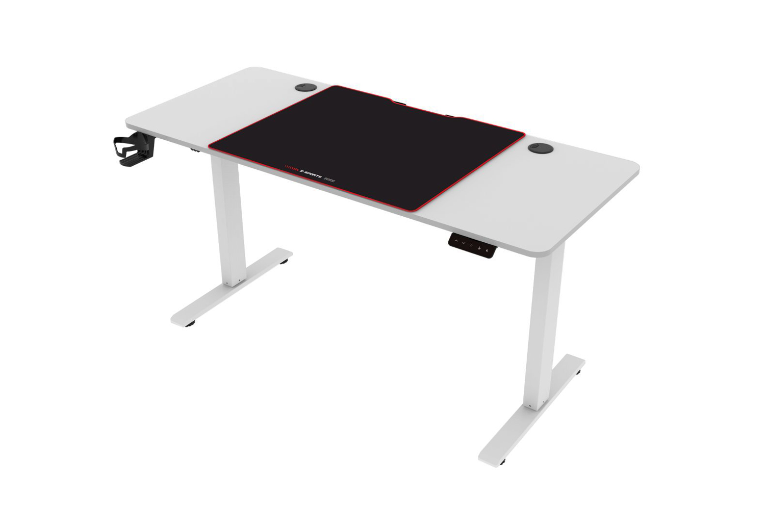 MATRIX 140 Height Adjustable Desk with Jumbo Mouse Pad (White)