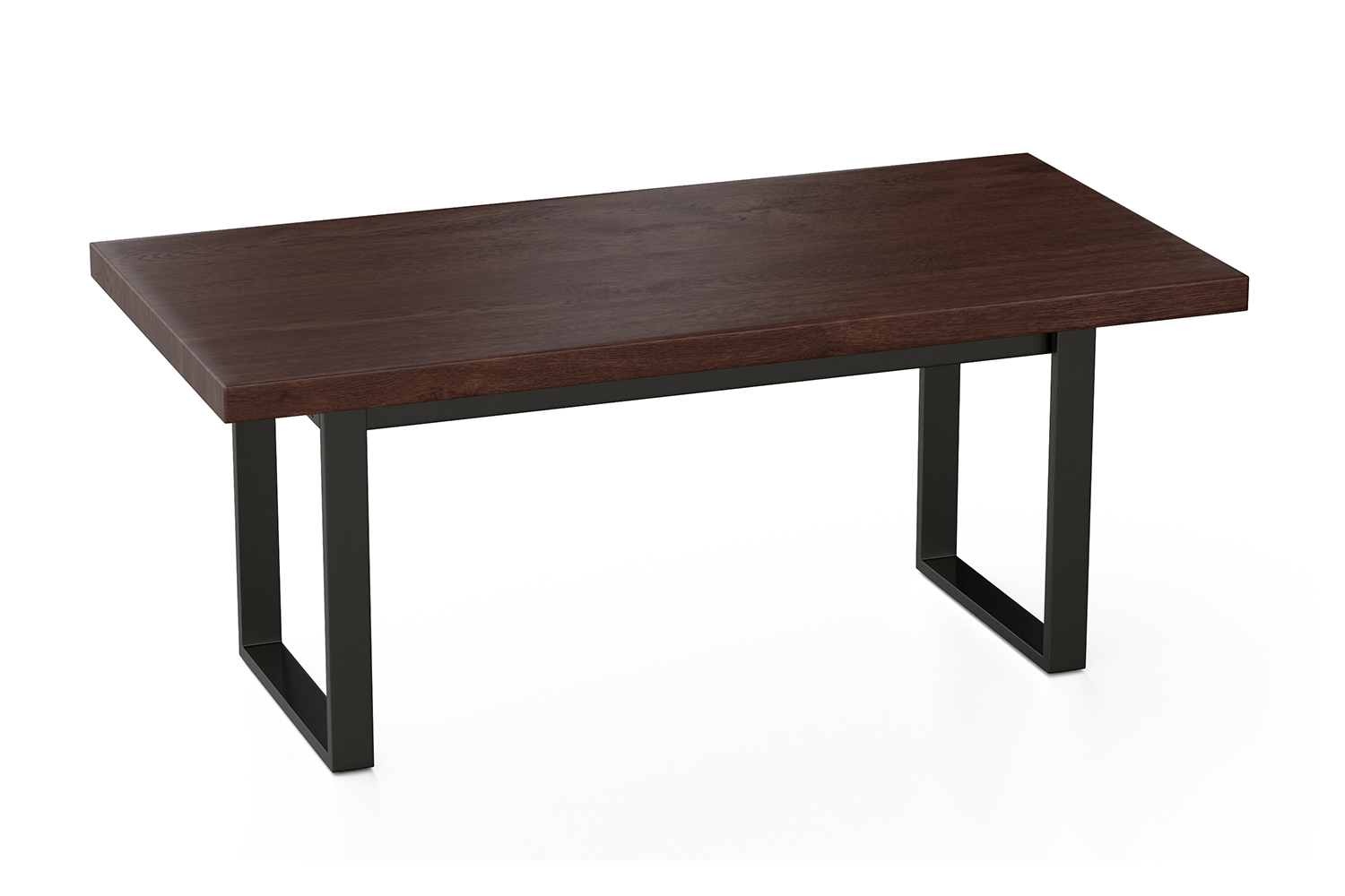 SYNERGYPLUS Dining Table with Square Metal Legs (Walnut) - 200x100