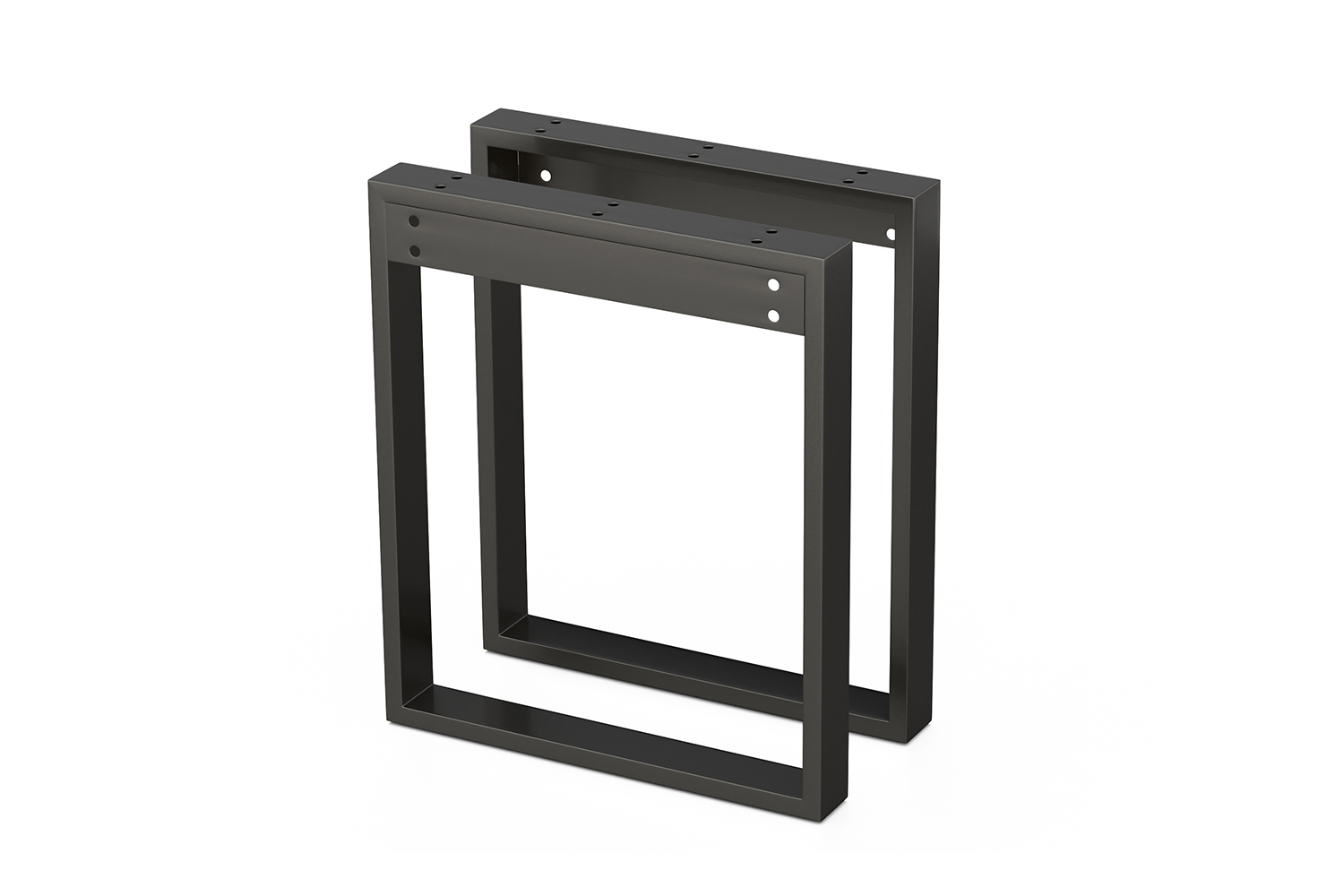SYNERGYPLUS Dining Table with Square Metal Legs (Walnut) - 200x100