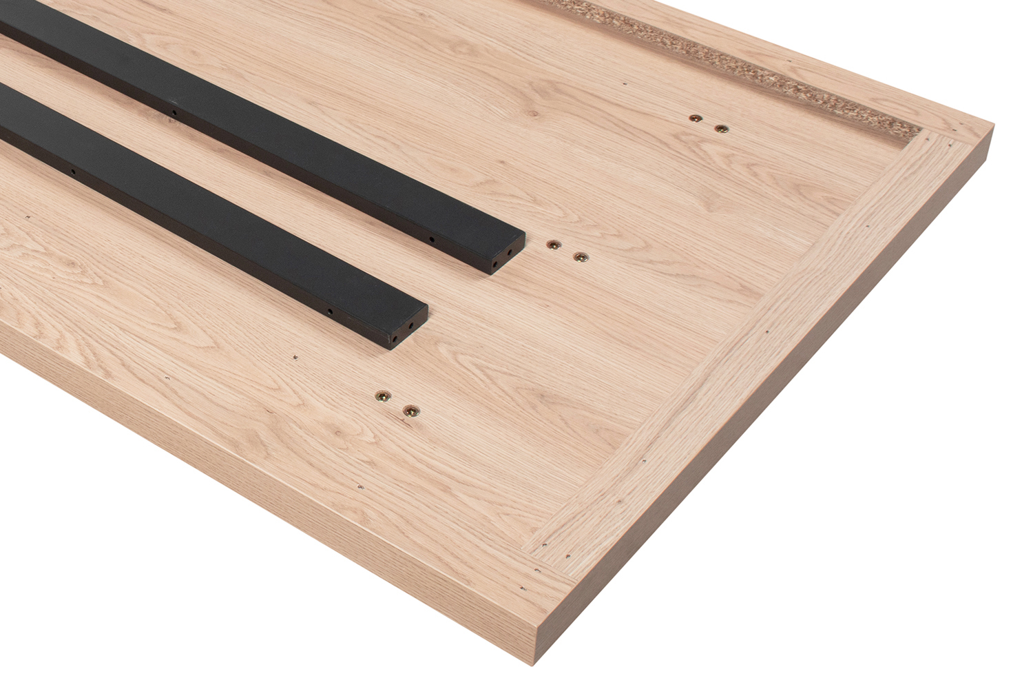 SYNERGYPLUS Dining Table with Trapezoid Metal Legs (Natural Oak) - 200x100